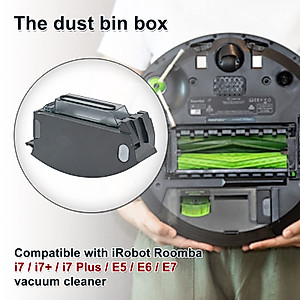 Coodss Dust bin Box Replacement for iRobot Roomba i3 i3+ i4 i4+ i6 i6+ i7 i7+ i8 i8+ E5 E6 E7 J7 Vacuum Cleaners Dust Bin Collector Parts with Automatic Dirt Disposal