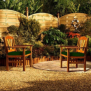 LOVTEX 19x19 Outdoor Chair Cushions Set of 2, Waterproof Patio Cushions for Outdoor Furniture, Thick Outdoor Seat Cushions for Chairs with Straps and Portable Handle(Forest Green)