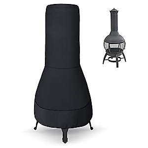 Bicherub Chiminea Cover Waterproof Outdoor Chimney Cover Patio Fire Pit Heater Cover for Garden Backyard 48 x 8 x 24 inch Black