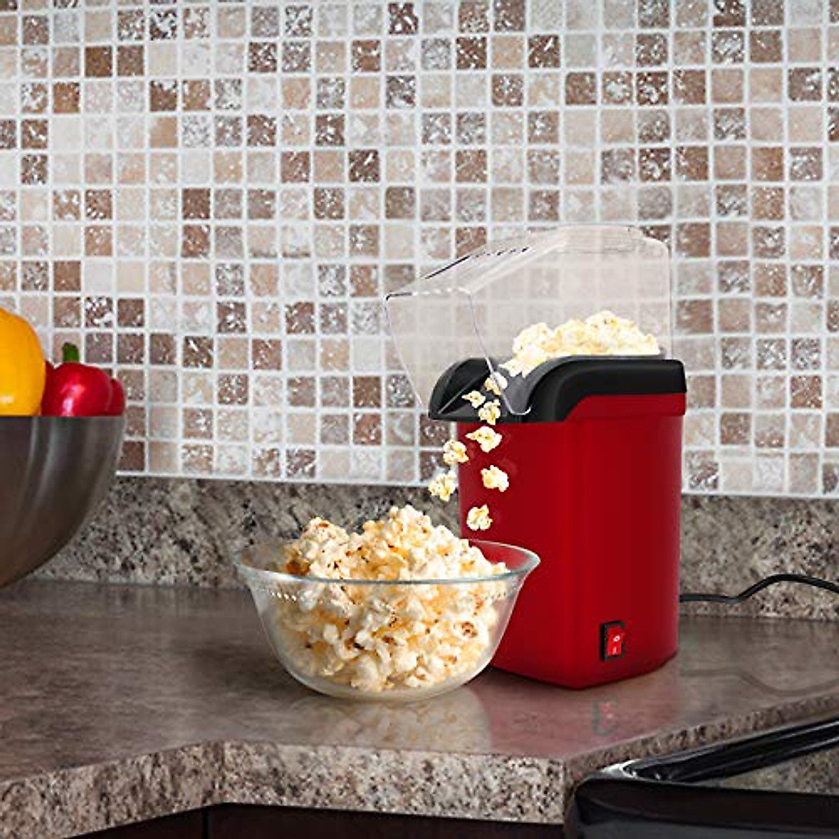 Hot Air Popper, Electric Popcorn Maker Machine with 1200W, No oil needed, Healthy and Delicious Snack for Kids, Adults. Great for Holding Parties in Home and Watching Movies with Family