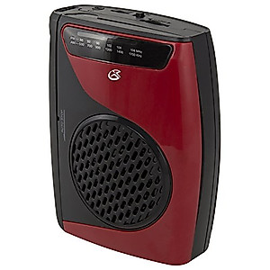 GPX Portable Cassette Player, 3.54 x 1.57 x 4.72 Inches, Requires 2 AA Batteries - Not Included, Red/Black (CAS337B) Black/Red