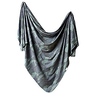 Large Premium Knit Baby Swaddle Receiving Blanket "Hunter" by Copper Pearl