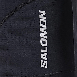 Salomon Mens Cross Run Ls Tee T-Shirt, Deep Black, Small US