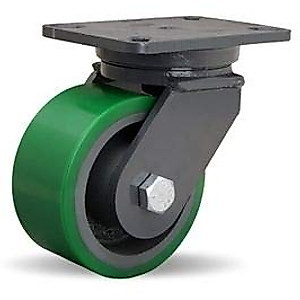 Hamilton Champion Swivel Caster Part# S-CH-63DB 6" x 3" Duralast Polyurethane (95A) on Cast Iron Wheels with 3/4" Precision Ball Bearing - 2,200 lbs Capacity - USA Made