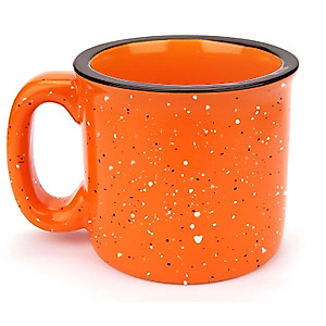 P.G Collin Cute Thanksgiving Fall Pumpkin Spice Coffee Mug for Women Men Kids – Large Orange Ceramic Camping Mug with 14OZ Capacity