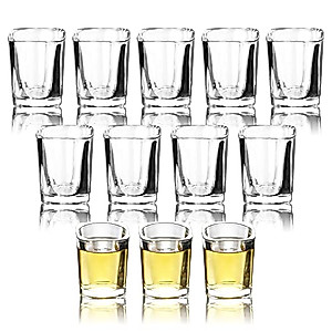 Ruckae 12-Pack Heavy Base Shot Glasses,2-Ounce Clear Shot Glasses Set