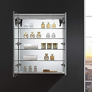 Fresca Tiempo 30" Wide x 36" Tall Bathroom Medicine Cabinet w/LED Lighting & Defogger