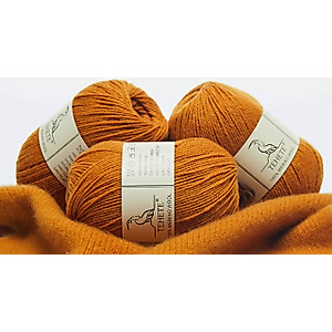 TEHETE 100% Merino Wool Yarn for Knitting 3-Ply Luxury Warm Soft Lightweight Blue Crochet Yarn (Ginger)