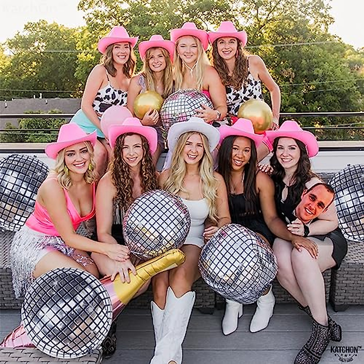 KatchOn, Silver Disco Ball Balloons Decorations - 22 Inch, Pack of 6 | 4D Sphere Disco Balloons for Disco Party Decorations | 70s Party Decorations, Disco Decorations | Mamma Mia Party Decorations