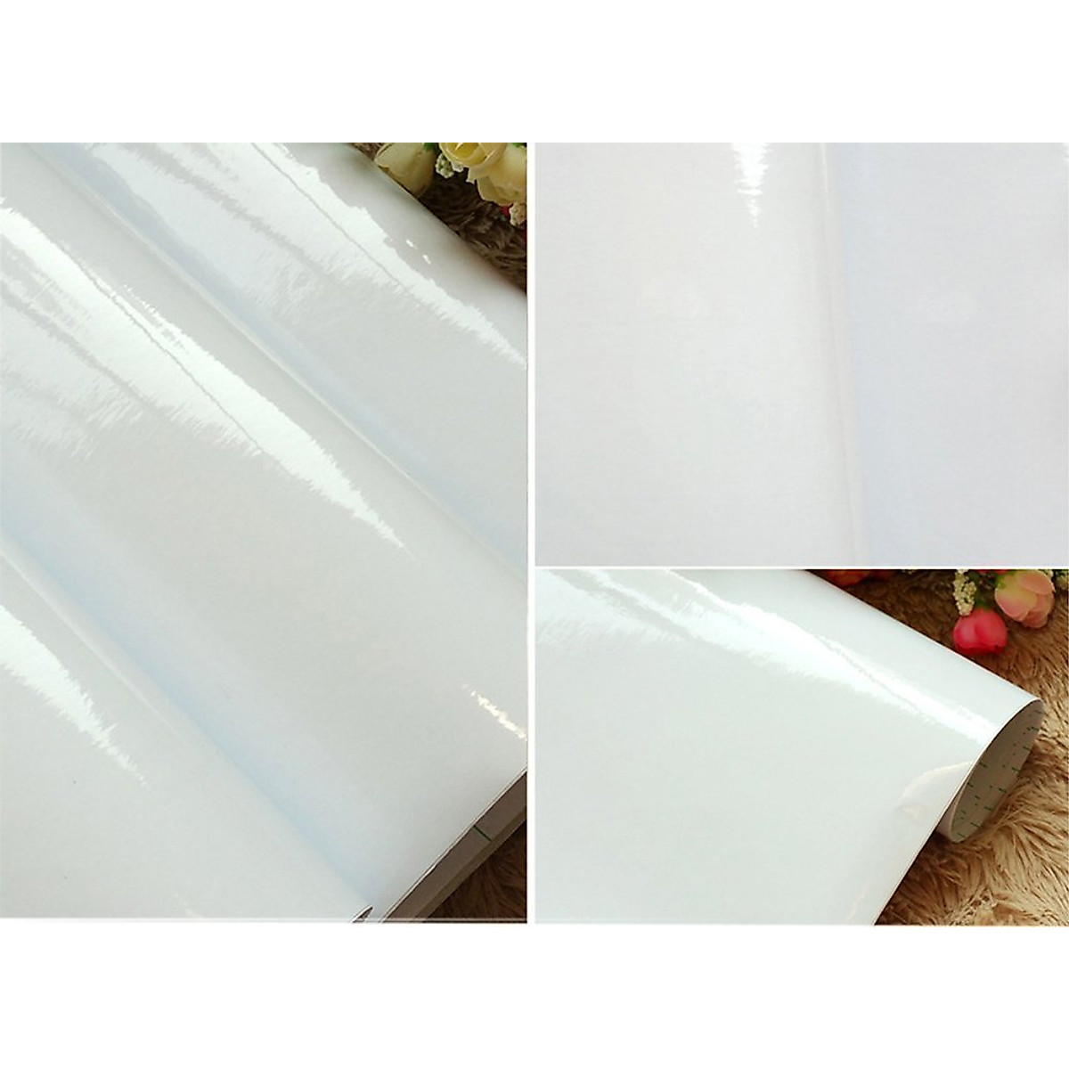 REDODECO Solid Color Pearl Film Vinyl Self Adhesive Counter Top Peel Stick Wallpaper Decal,15.8''x79''