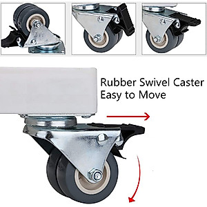 QQUN Washing Machine Base Mini Fridge Stand Multi-functional Movable Adjustable Mobile Roller with 4 Locking Rubber Swivel Wheels and Strong Feet for Machine, Dryer Refrigerator (Grey)