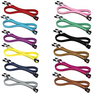 kiniza 12 Pieces Colorful Glasses Straps,Glasses Neck Lanyard Cord Non-Slip Adjustable Rope Eyewear Retainer,Sport Glasses Holder Strap for Men and Women