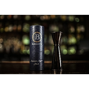 BARIANTTE Black Cocktail Jigger for Bartending, Double Jigger 2 oz 1 oz, Cocktail Measuring Cup Shot Measure Jigger, Bar Japanese Jigger with Measurements Inside, Liquor Measuring Jigger