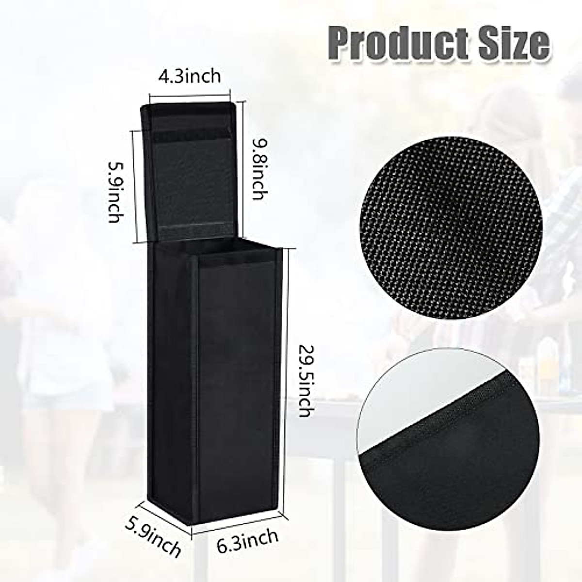 2 PCS Grill Utensil Accessory Storage Bag Black Oxford Cloth Waterproof BBQ Tool Storage Bags Foldable Grill Utensil Holder Pouch for Camping Hiking Barbecue, Easy to Store & Take Out Grill Tools