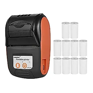 BISOFICE PT-210 Portable Mini Thermal Printer Handheld 58mm Receipt Printer for Retail Stores Restaurants Factories Logistics, 10 Paper Rolls