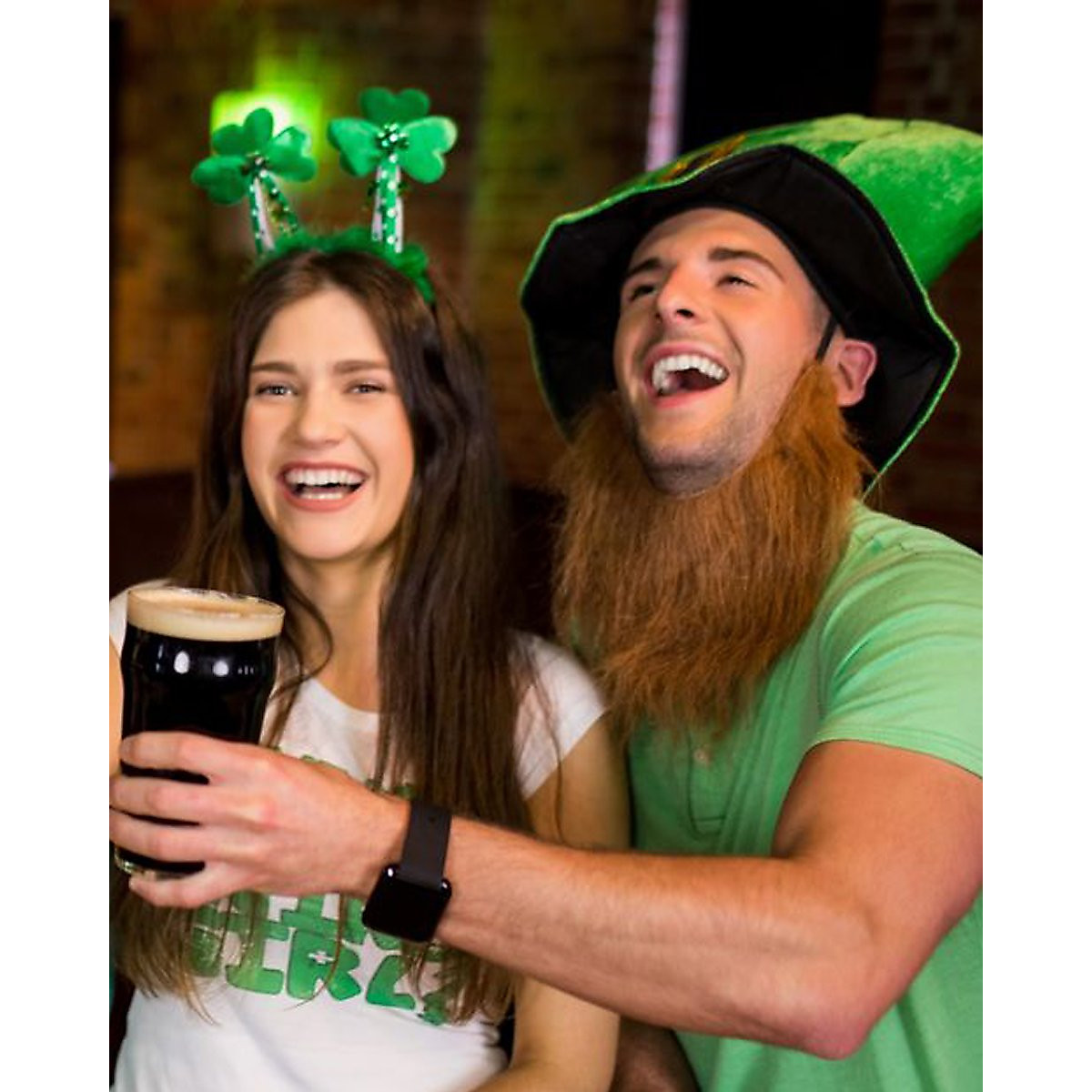 Pekatees Irish Clover Sweatshirt Lucky Irish Clover Sweater for St. Patrick's Green XL