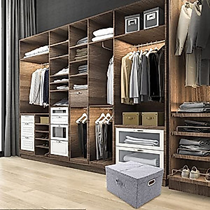 SUPVOX Collapsible Fabric Storage Box Closet Storage Bin Cardboard Cloth Cube Organizer Bin with Lids Foldable Organizer Containers with Handles for Home Bedroom