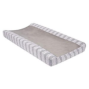 Lambs & Ivy Woodland Forest Gray Chevron Changing Pad Cover