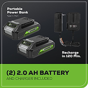 Greenworks 24V Cordless Drill Impact Driver Combo kit, 1/2” Drill & 1/4” Hex Impact Driver Brushless Power Tool Kit, Included 2 Batteries, 1 Charger, 8 pcs Bit Set & Bag