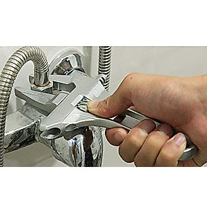 Sehfupoye Adjustable Wrench Large Opening Bathroom Spanner Wrenches Wide Jaw 6-68mm Aluminum Alloy Spanner Wrenches Shank Plumber