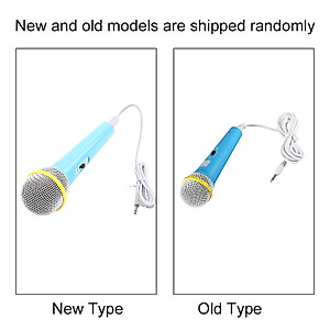 Estink Wired Microphone, Classic Wired Dynamic Microphone 3.5mm Jack Lightweight No Battery for Kids Singing Mechine Home Wired Microphone(Blue)