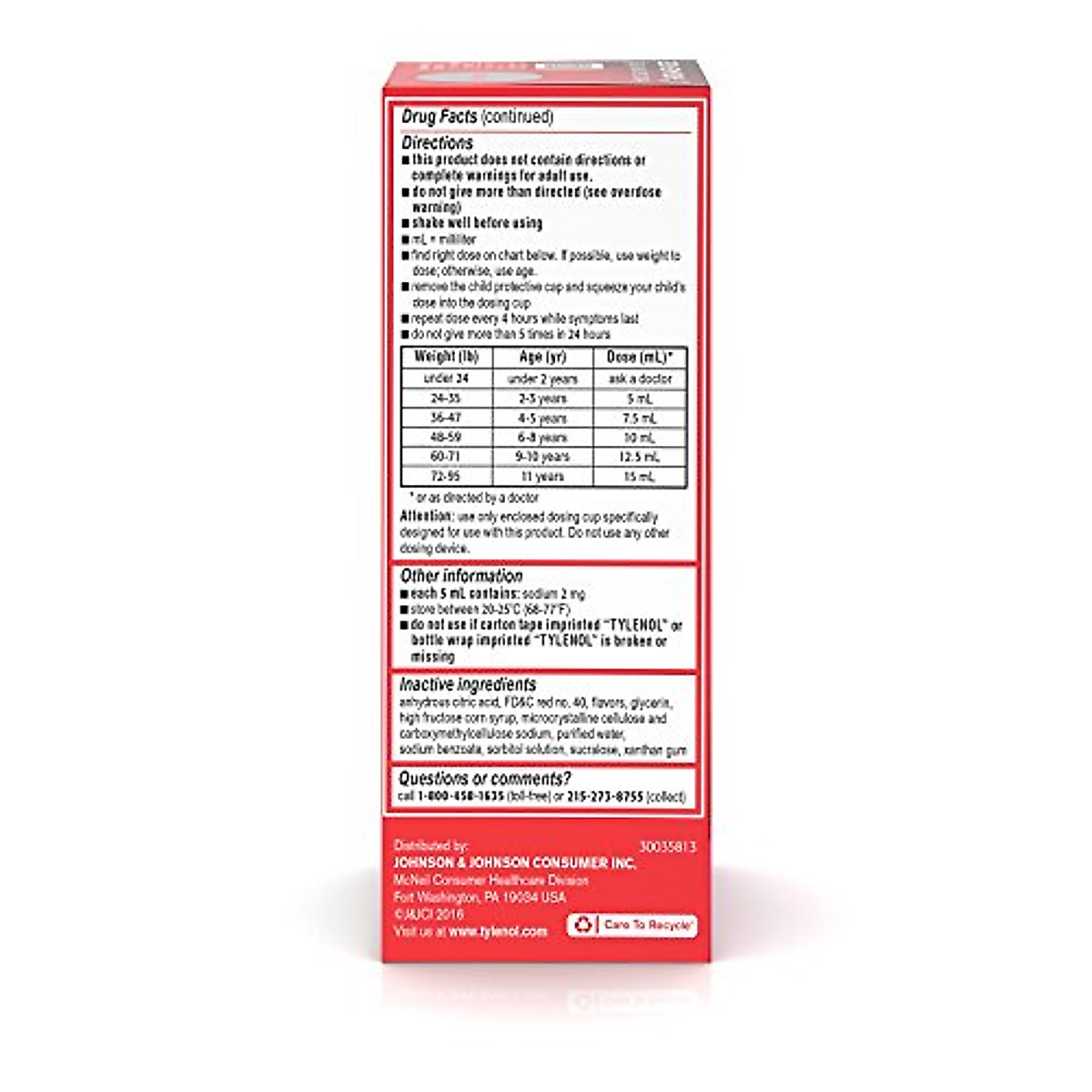 Children's Tylenol Very Berry Strawberry Flavor, 4-Ounce (Pack of 2)