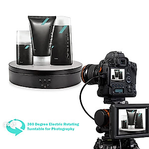 Leadleds Motorized Rotating Display Stand 7.7", USB and Battery Powered Turntable Display Stand for Photography, Video Shot, Product, Shoes(Black)