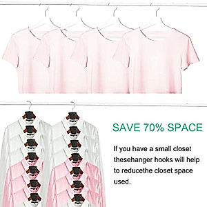 WEIKILLY Clothes Hanger Connector Hooks,18 Pcs Space Saving Closet Organizers and Storage Shelves Hanger Extender, AS SEEN ON TV,Ultra Premium Hanger Hooks Triple Closet Space, Fits All Hangers（Cat）