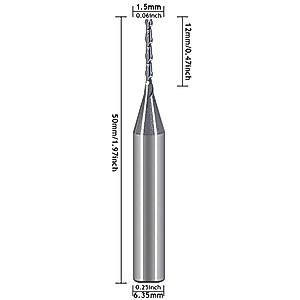 CNC Router Bits,Spiral UP Cut Router Bit, 1/4 inch Shank ,1/16 inch Cuting Diameter ,2 Flute Plunge CNC End Mill for Plywood,MDF Pack of 2