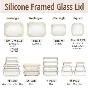 Urban Green Glass Food Storage Containers with Glass Lids, Microwave Safe Glass Food Container Set, Leakproof Glass Produce Containers with Removable Colander, Salad Storage Container, 2 Pack,