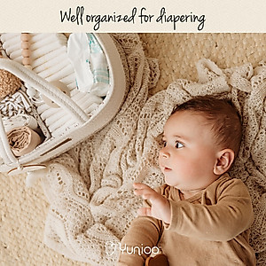 Yunioo Diaper Caddy Organizer│Changing Table Nursery Organizer│Diaper Storage for Car & Travel│Sturdy Tote Bag for Diapers and Wipes│Toys Bag│Baby Changing Basket│Brick