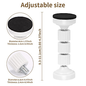Purkyoolar 2pcs Adjustable Bed Frame Anti Shake Tool, Headboard Stopper, Headboard Bumper No More Creaking, Suitable for Room Doors,beds, cabinets, Sofas (White, 3.66-4.37inch)