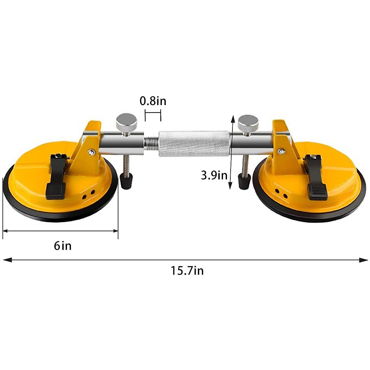 LvnRaay 2-Pack Seamless Seam Setter for Granite with Adjustable 6'' Vacuum Suction Cups for Seam Joining & Leveling, Professional Countertop Installation Tool for Granite, Marble, Tiles Flat Surfaces