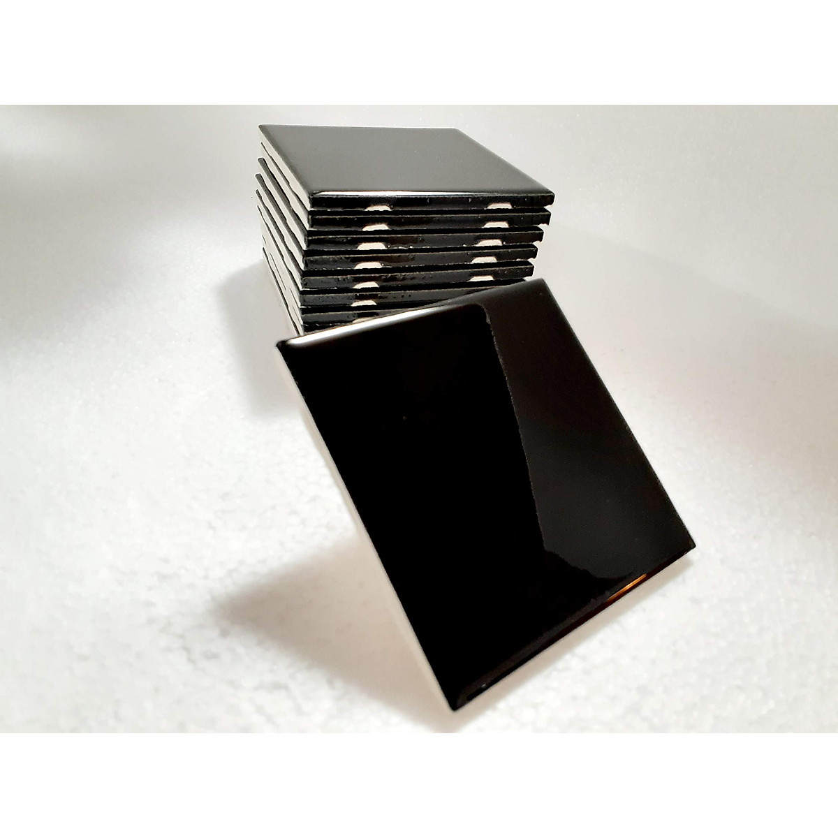 4 in Black Ceramic Tile 4.25 inch Shower Bathroom Kitchen Backsplash American Olean Gloss 4 1/4" Box 10 Piece