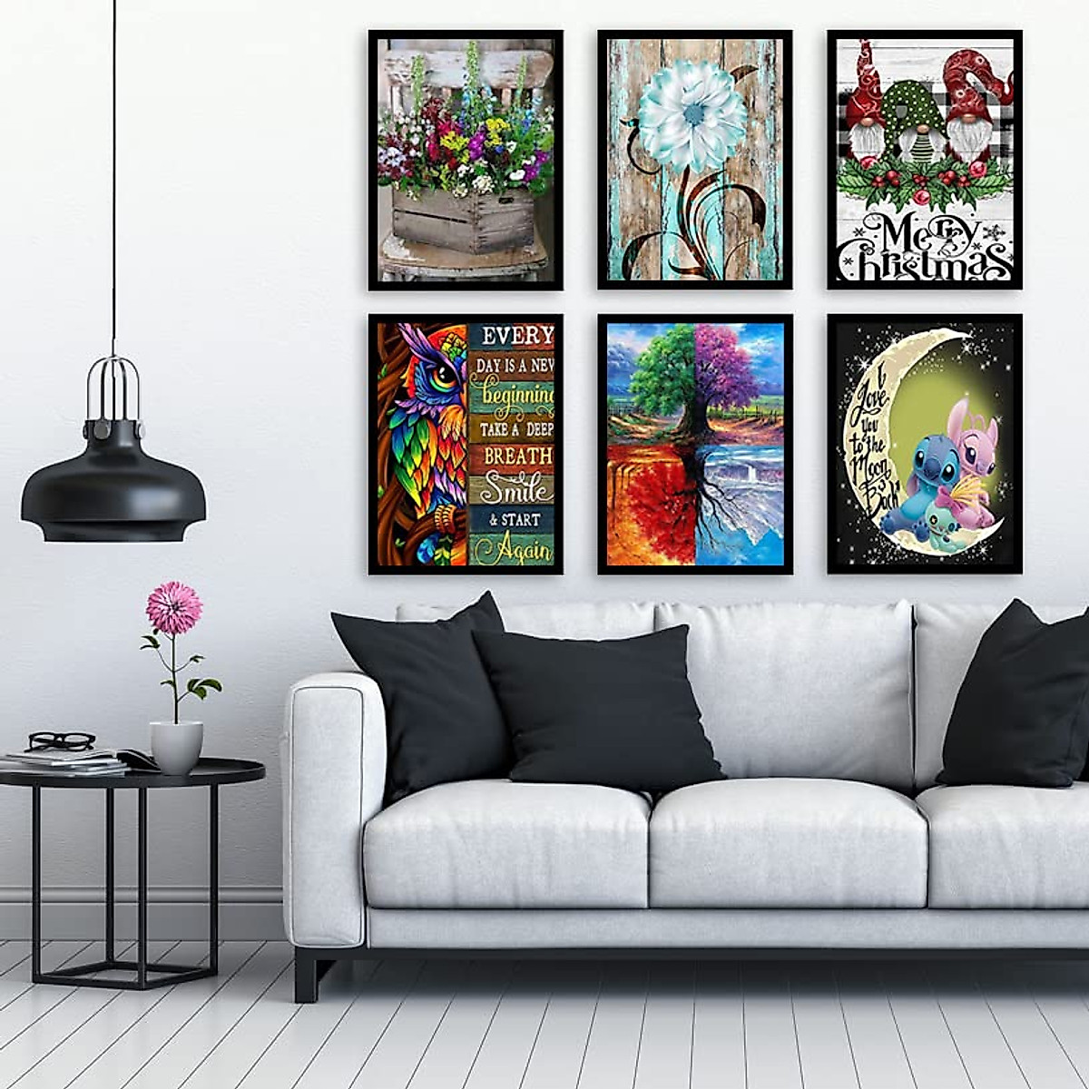 6 Pack Diamond Painting Frames, Frames for 12x16in/30x40cm Diamond Painting Canvas, Diamond Painting Frames for Diamond Painting Display and Protection, Home Wall Office Decor