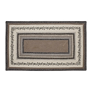 VHC Brands Floral Vine Jute Rug Rect w/Pad 36x60