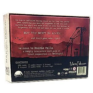 Mantis Falls Board Game | Hidden Traitor Strategy Card Game for 2-3 Players | Sometimes Cooperative Adventure Game for Adults and Teens | Ages 14+ | Playtime 60-90 Minutes | by Distant Rabbit Games