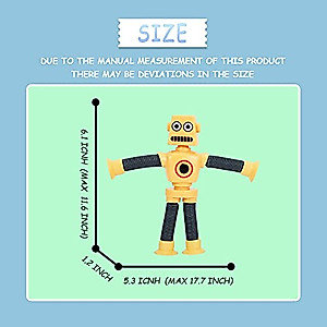 Pop Tubes Robot Toy-Fidget Toy for Boys & Girls,Stress Relief Ensory Toys for Autistic Children,Robot Fidget Toys,Party Favors for Kids 4-8（2Pcs）