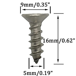 5 x 16mm Screw, Flat Head, Phillips Drive, Self Drilling, 304 Stainless Steel Drywall Wood Screws 100Pcs