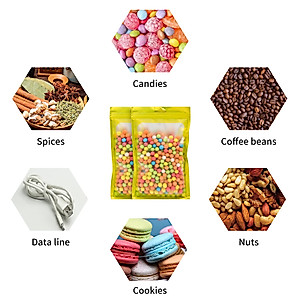 100 Pack Smell Proof Bags, Odorless Mylar Bags with clear Window Foil Pouch for Food Self Sealing Storage Supplies (Green, 3x4.7 inch)