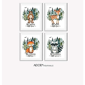 Boy Nursery Wall Decor - Baby Boy Room Decor - Woodland Nursery Decor for Boys - Boys Room Decorations for Bedroom - SET OF 4 Prints - 8x10 Each - UNFRAMED