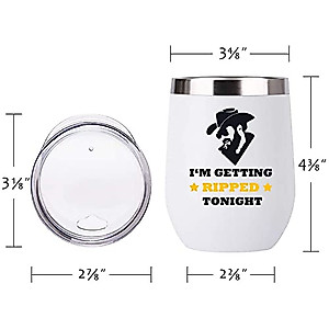 ATHAND Funny Mug Gifts For Men Dad Tv Show Merchandise Adult Humor Gift For Him Husband 12oz Wine Tumbler With Lid Stainless Steel Coffee Mug Cup (I‘M Getting Ripped Tonight)