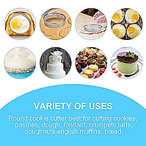 12 Pcs Donut Hole Cookie Biscuit Cutter Set for Baking, Graduated Doughnut Round Cookie Cutters, Metal Scone Circle Cookie Cutters for Frying, Biscuits Ring Molds for Cooking Cake(1-4.4 Inch) HAHAYOO