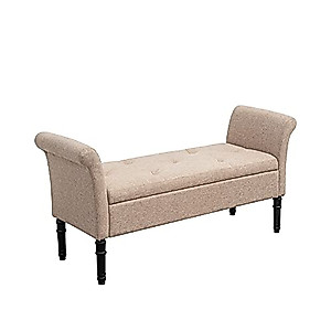 annjoe Storage Ottoman Bench Bedroom Bench Bed Entryway Hallway Chest, Footrest, Padded Seat