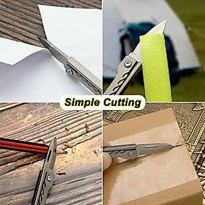 PJYTAC Mini Titanium Folding Pocket Knife, Very Small Portable Keychain Knife for Daily Use and Outdoors