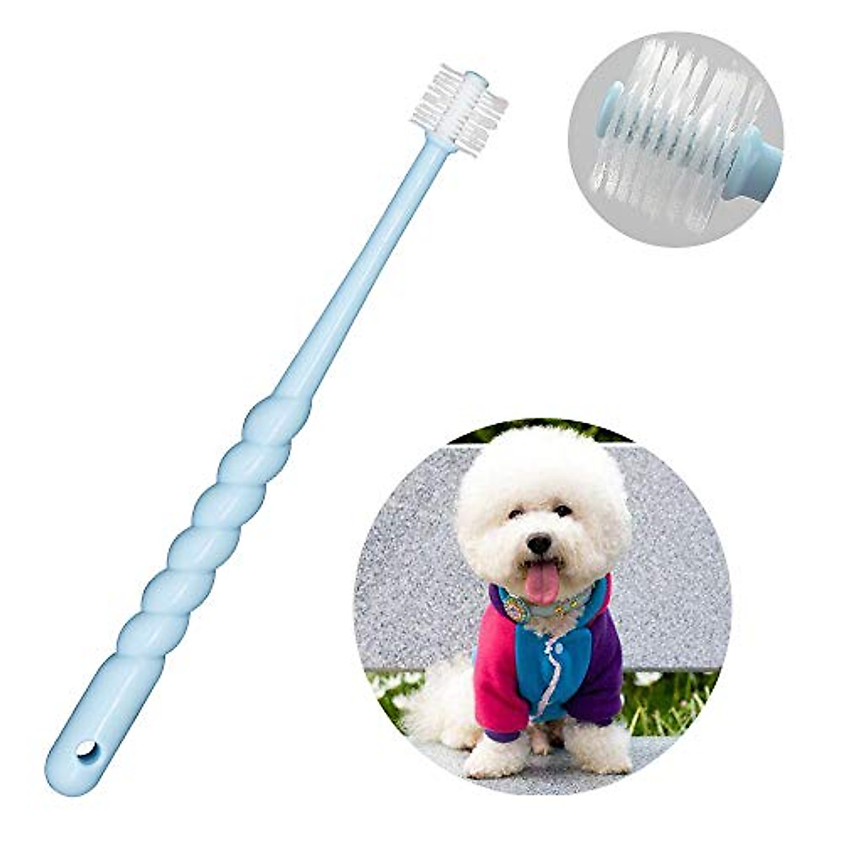 VTurboWay 360-Degree Pet Toothbrush for Puppy, Small Dog and Cat, Colors May Vary