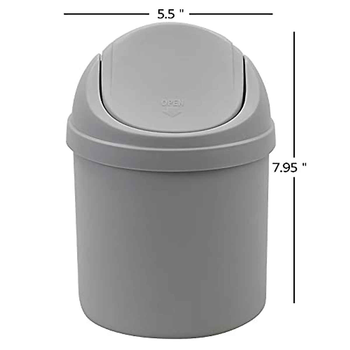 EudokkyNA Mini Desktop Trash Can, Tiny Trash Bin with Lid (Grey)