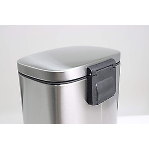 Eviva Totti 1.3 Gallon Stainless Steel Matte Finish Rectangular Trash Can with Soft Closing Lid