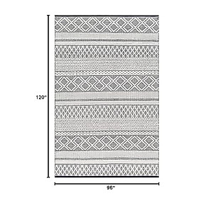 Hauteloom Hala Wool Living Room, Bedroom Area Rug - Gray, Ivory - 8' x 10'