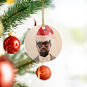 Round Ornament Christmas Decoration Kanye Home Decor Acrylic West Gift Home Decor Circle X-mas Xmas Gift Christmas for Holiday and Events